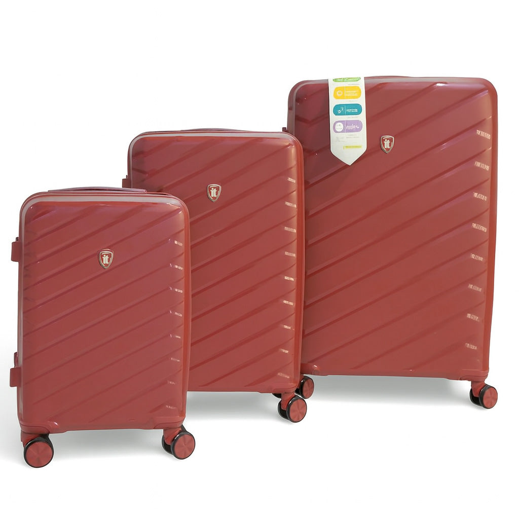It Luggage 3-Piece red Hardshell Luggage Set – Lightweight, TSA Lock ...